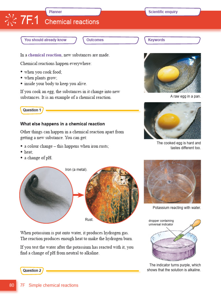 7F Simple Chemical Reactions - Interactive Ebook | PDF | Magnesium | Fuels