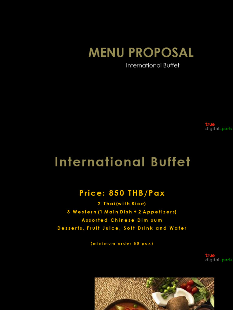 TDPK Menu Proposal - Internationl Buffet | PDF