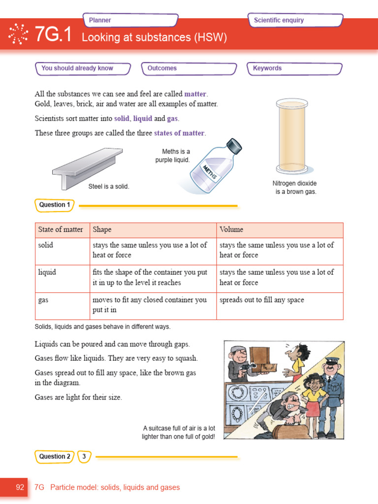 7G Particle Model - Solids, Liquids and Gases - Interactive Ebook | PDF | Gases | Liquids