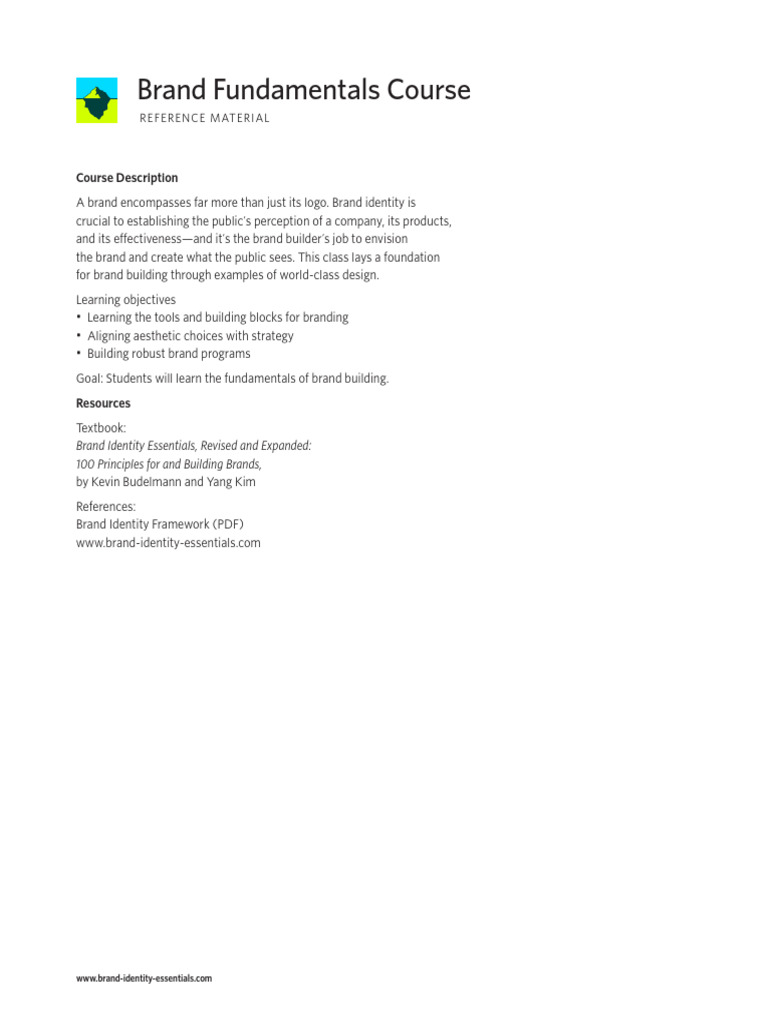 Brand Identity Essentials - Brand Fundamentals Curriculum | PDF | Brand ...