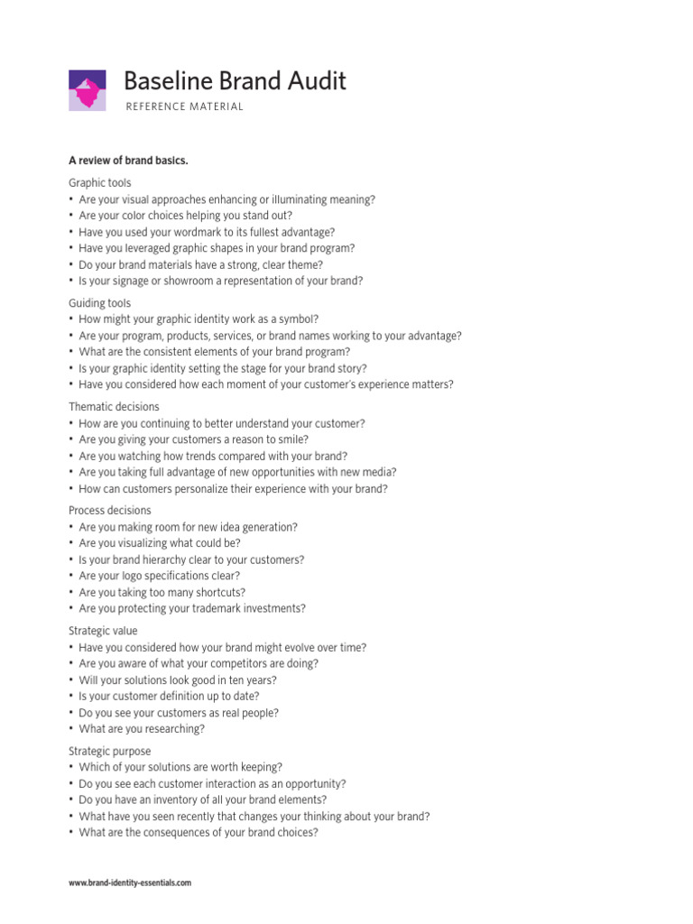Brand Identity Essentials - Baseline Brand Audit | PDF | Brand | Human ...