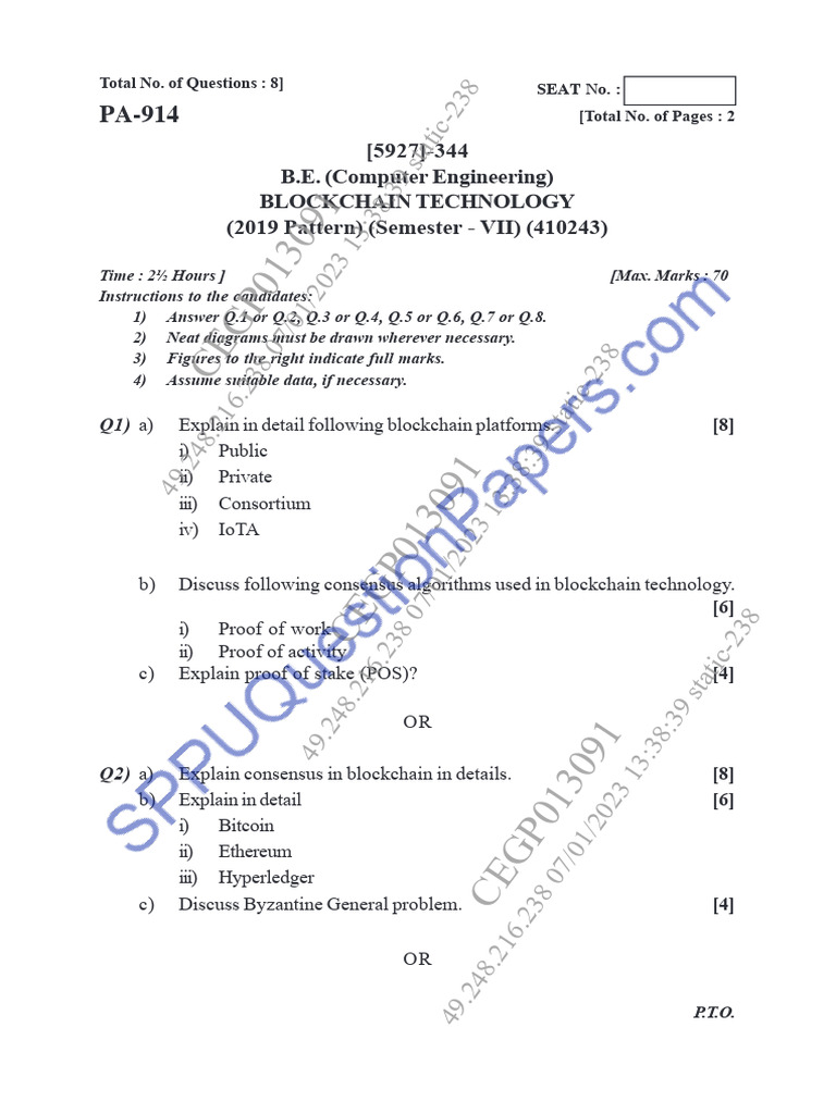 Be - Computer Engineering - Semester 7 - 2022 - November - Blockchain ...