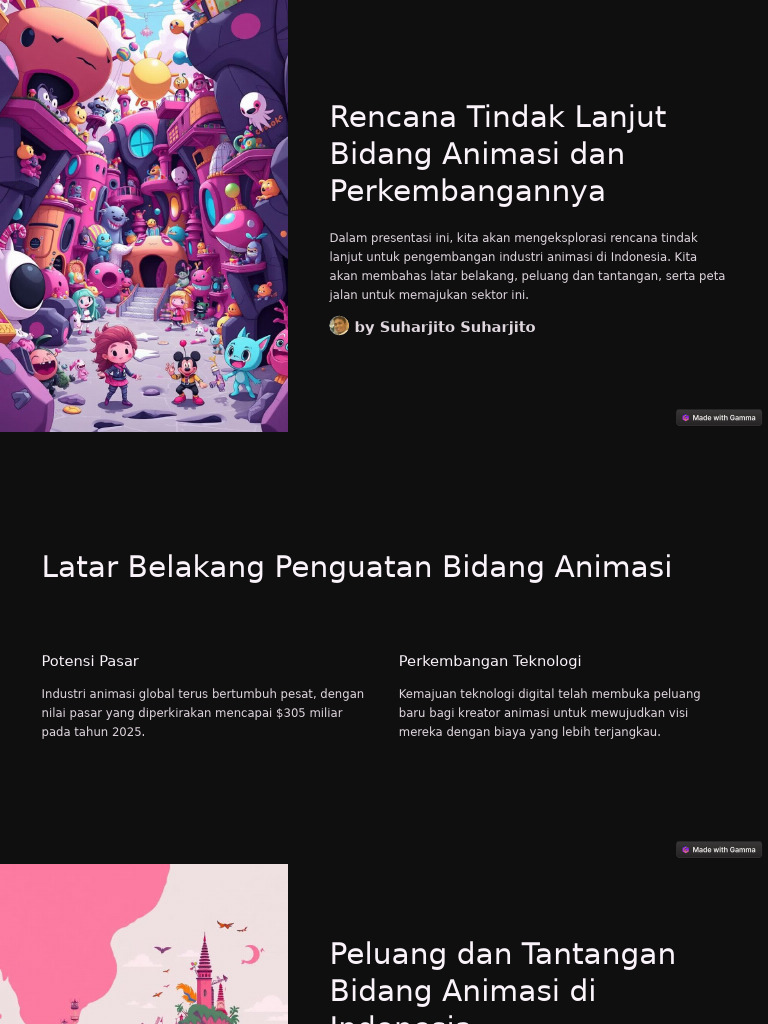 Rencana Tindak Lanjut Bidang Animasi Dan Perkembangannya | PDF