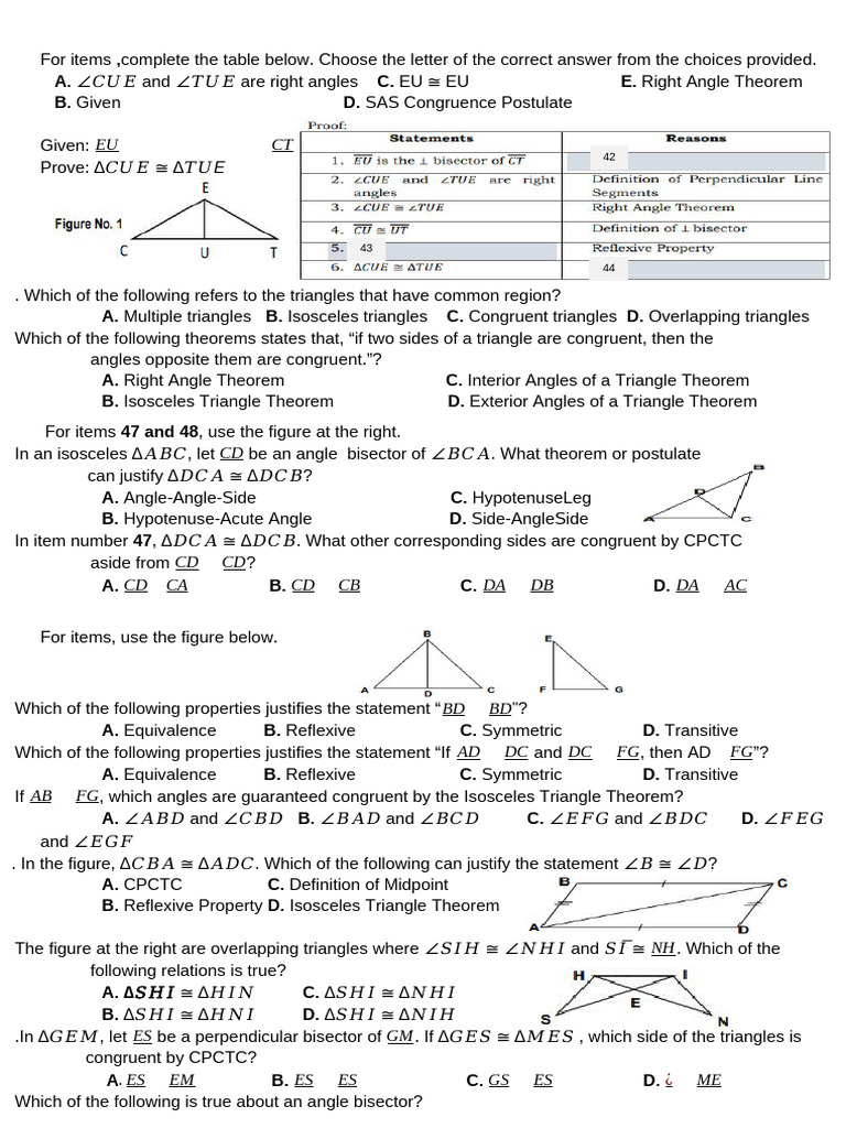 Math8 3rd 2024 - Review | PDF | Triangle | Axiom
