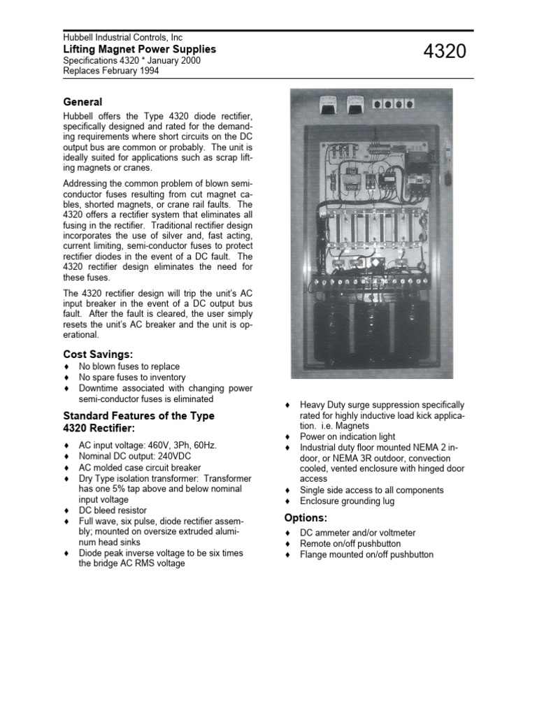 Specifications 4320 | PDF | Rectifier | Fuse (Electrical)