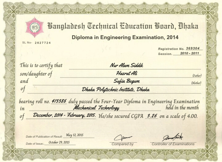 Dhaka Polytechnic Institute, Rangpur | PDF