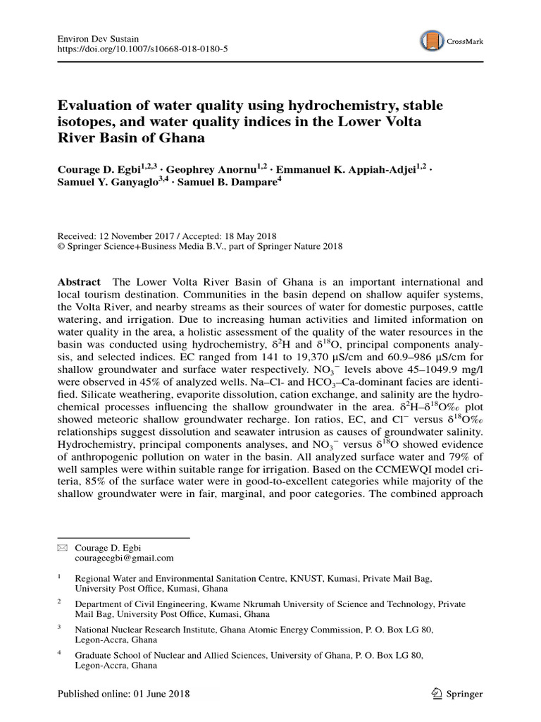 Evaluation of Water Quality Using Hydroc | PDF | Groundwater | Minerals