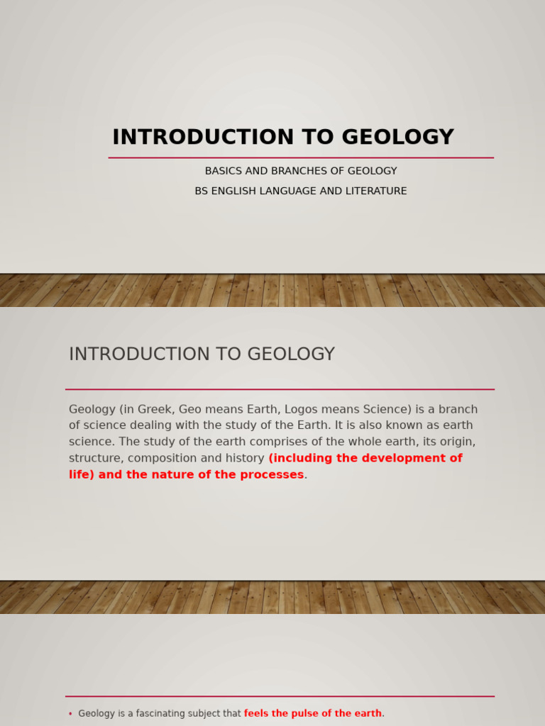 Basics and Branches of Geology | PDF | Geology | Rock (Geology)