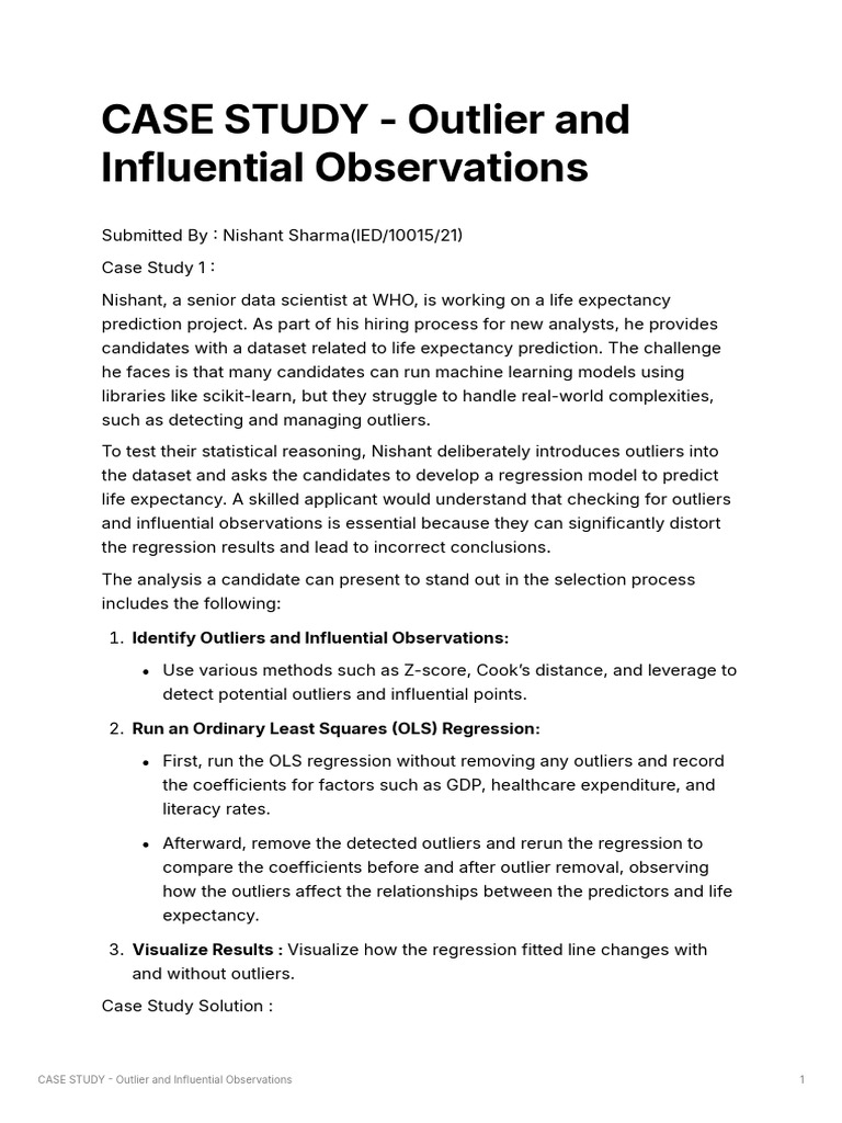 Assignment Regression Techniques | PDF | Linear Regression | Outlier