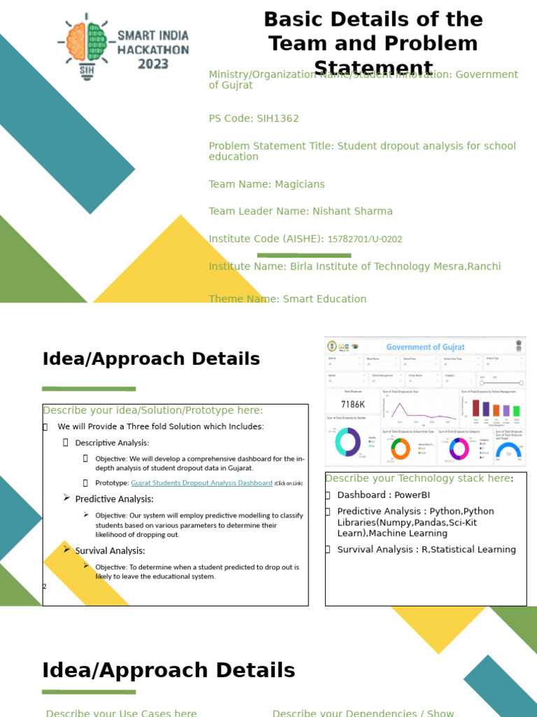 Gujarat Student Dropout Analysis Dashboard | PDF | Predictive Analytics ...