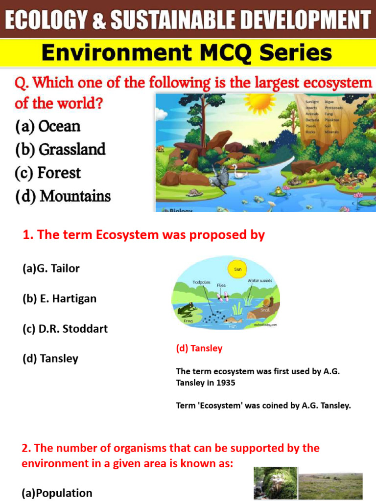 Ecology & SDG Environment MCQ - 1 | PDF | Food Web | Ecosystem