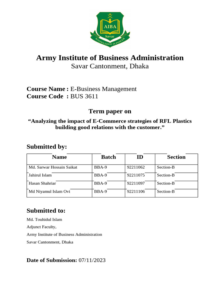 E-Business Management | PDF | Level Of Measurement | Customer ...