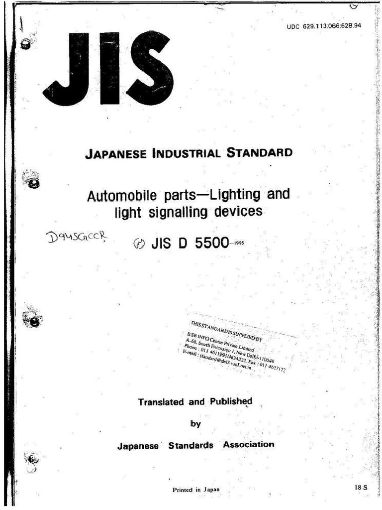 Jis D 5500 | PDF
