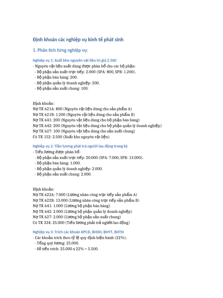 Dinh Khoan Nghiep Vu Kinh Te | PDF