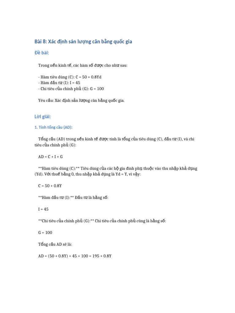 Equilibrium Output Analysis Bai8 | PDF