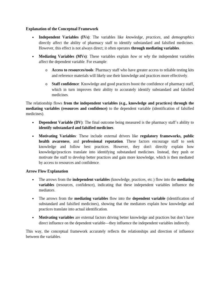 Explanation of The Conceptual Framework | PDF | Knowledge | Dependent ...