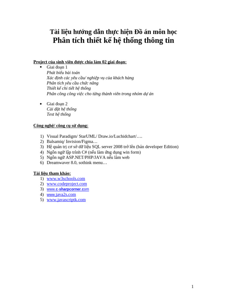 Tai Lieu Huong Dan Lam Do An PTTKHT - UML - Hanhnh - 2023 | PDF