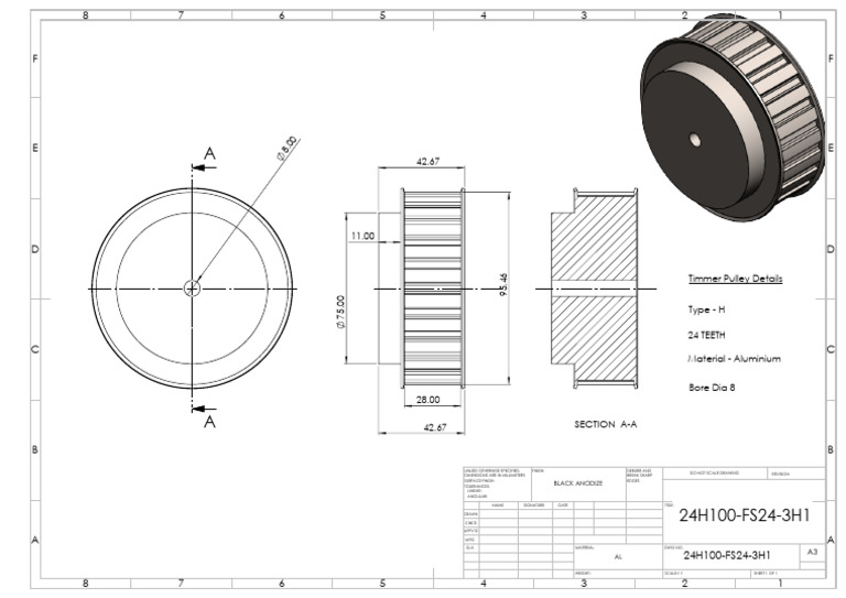 Timmer Pulley Details: 24H100-FS24-3H1 | PDF