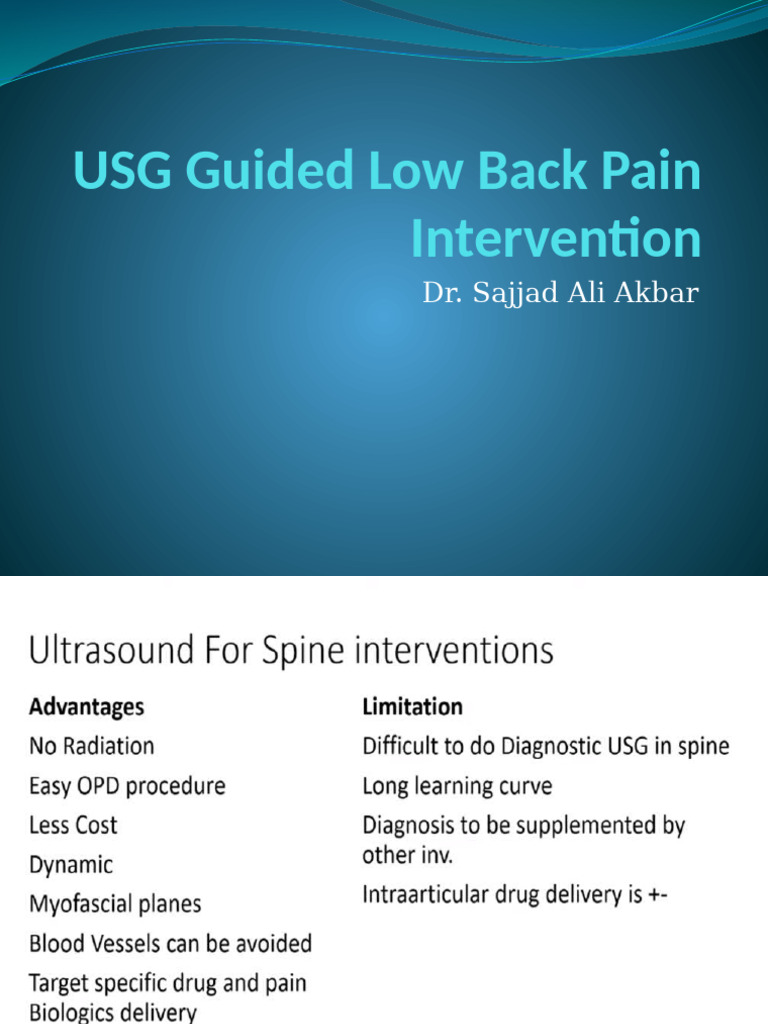 USG Guided Low Back Pain | PDF