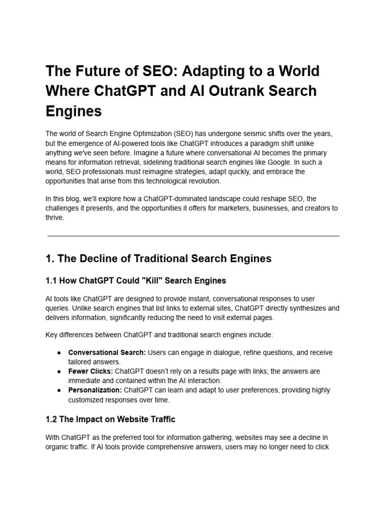 The Future of SEO - Adapting To A World Where ChatGPT and AI Outrank ...