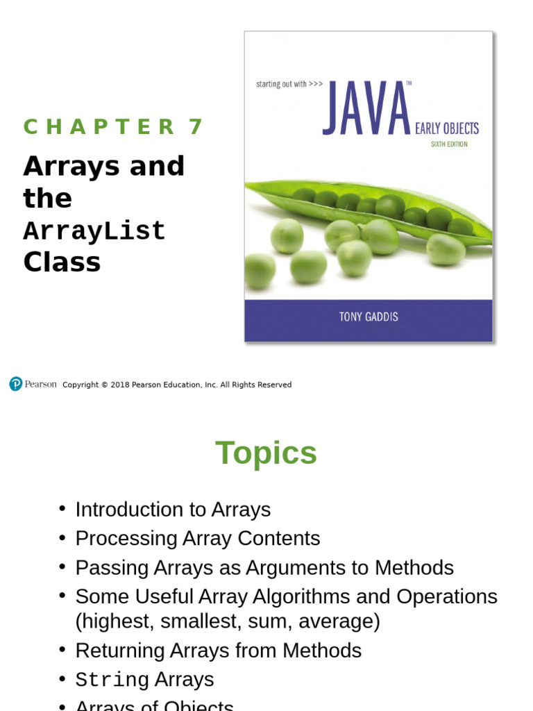 EO Gaddis Java Chapter 07 6e | PDF | Integer (Computer Science) | Variable (Computer Science)