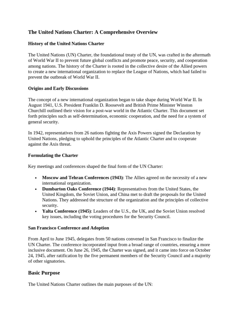 The United Nations Charter | PDF | United Nations | International Relations
