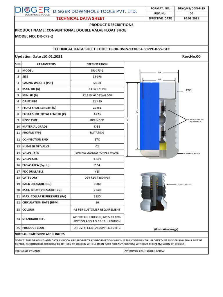 Digger Downhole Tools - Float Shoe and Float Collars | PDF