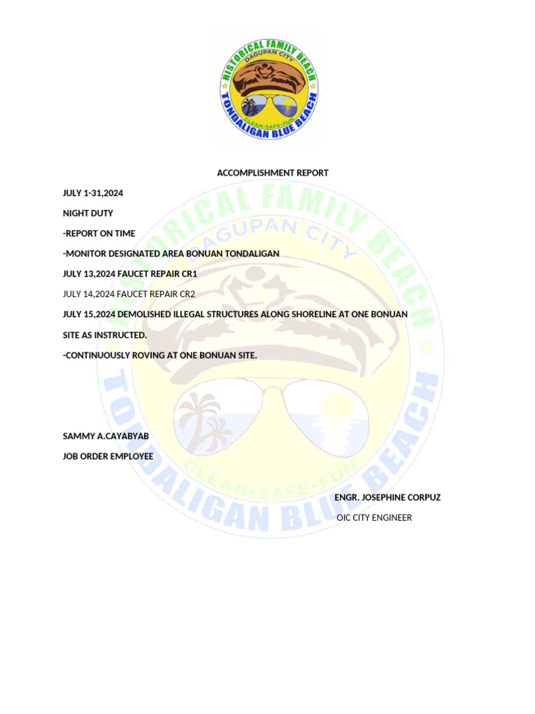 Accomplishment Report | PDF