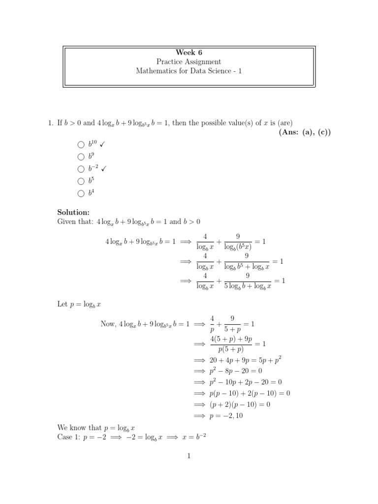 Week 6 Practice Assignment Solution | PDF | Mathematical Objects | Mathematical Concepts