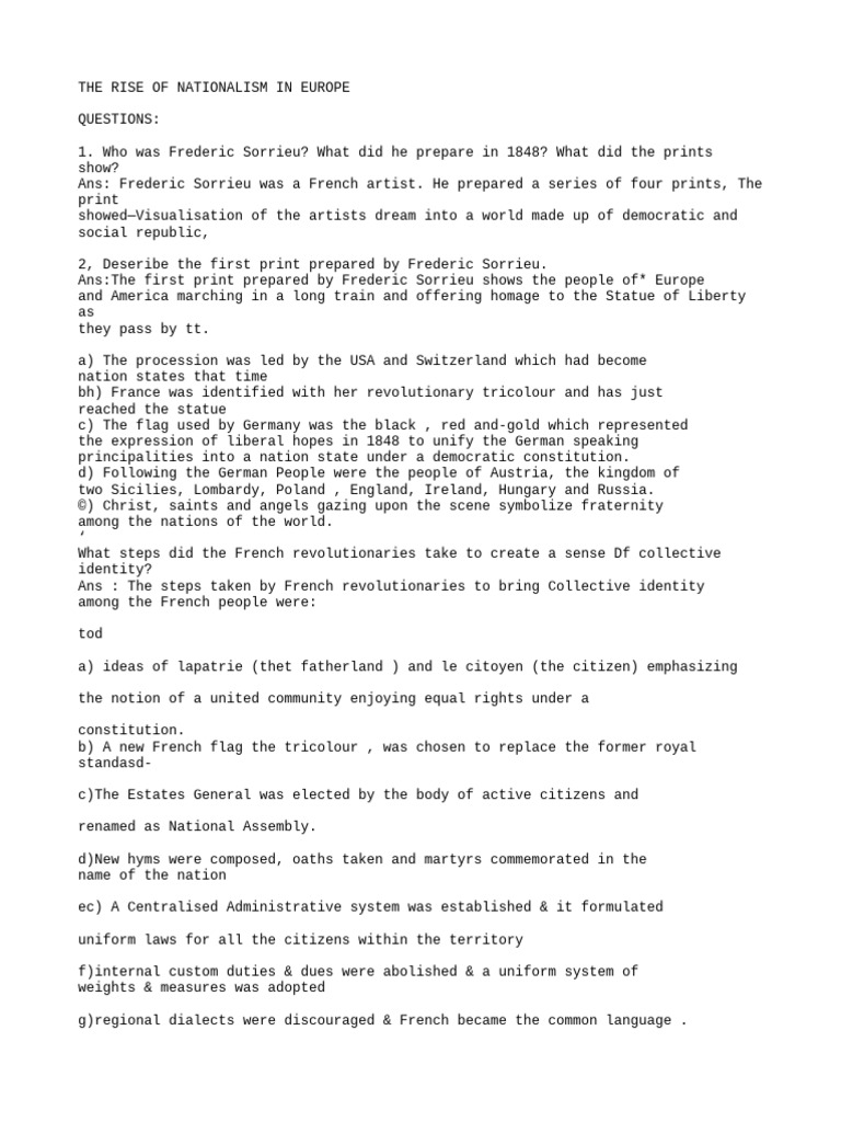 Class10 Nationalism in Europe Notes | PDF | Balkans | Nationalism