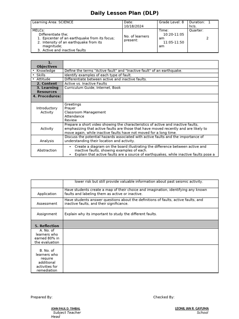 Active and Inactive Fault | PDF | Earthquakes | Fault (Geology)