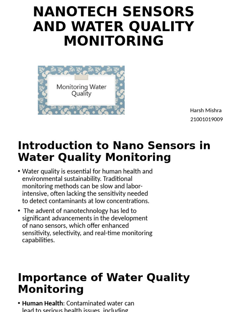 Nanotech Sensors and Water Quality Monitoring | PDF | Nanotechnology | Water Quality