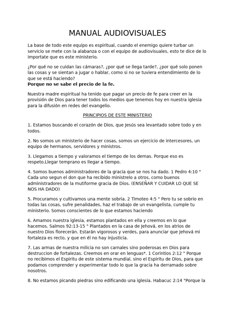 Principios y Funciones del Ministerio Audiovisual | PDF