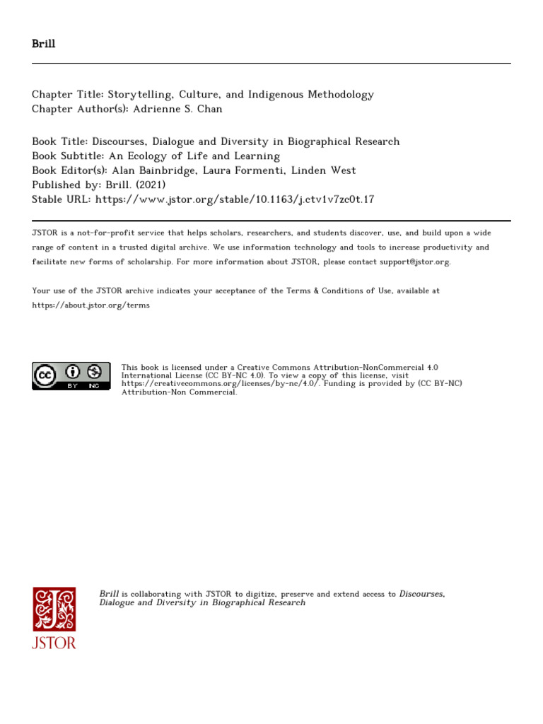 Chapter Storytelling Culture and Indigenous Methodology | PDF ...