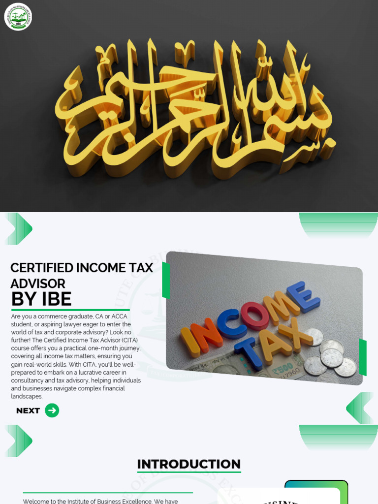 Certified Income Tax Advisor Course | PDF | Taxes | Income Tax