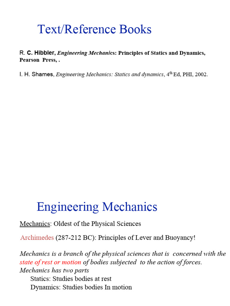 Statics Lecture 1a Pdf Force Euclidean Vector