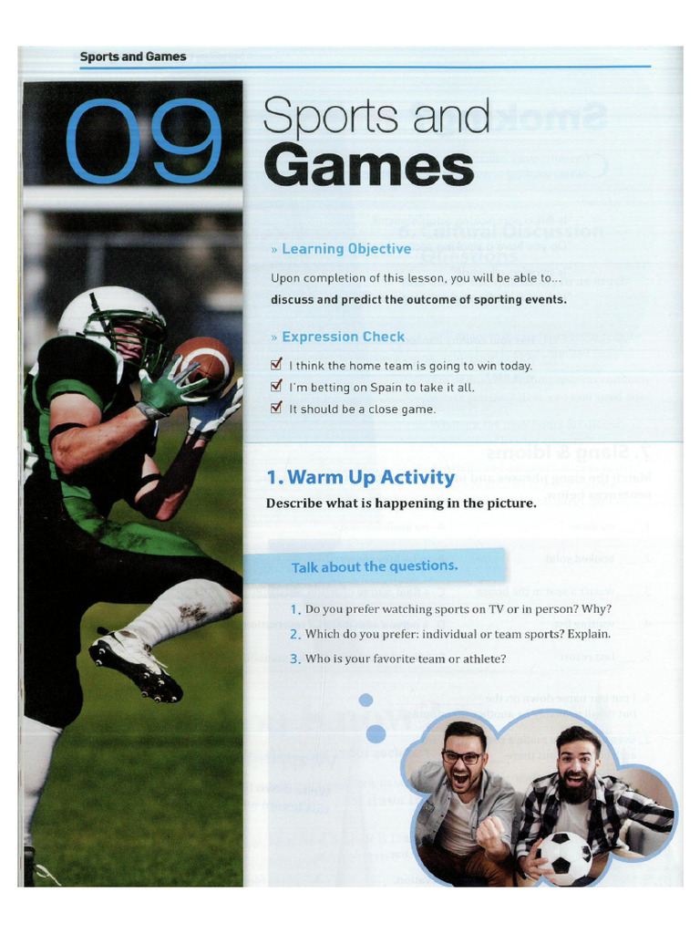 Lesson 9 - Sports and Games (Textbook) | PDF