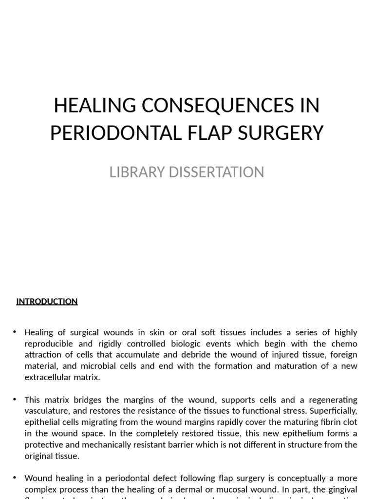Healing Consequences in Periodontal Flap Surgery: Library Dissertation ...