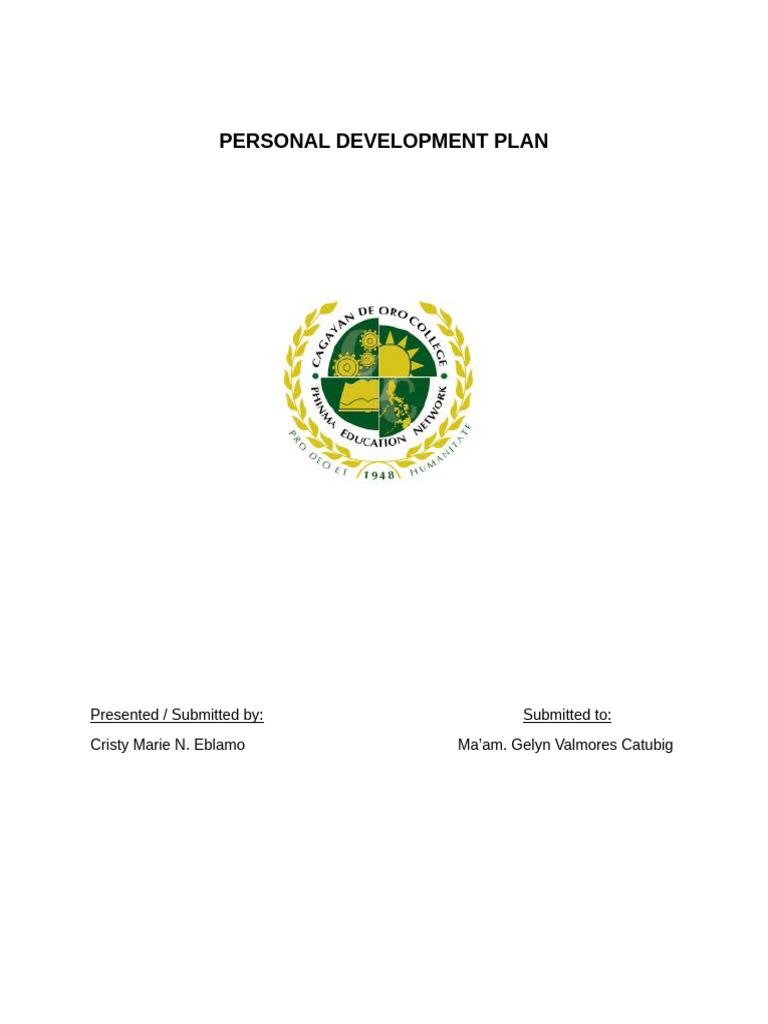 Personal Development Plan | PDF | Goal | Learning