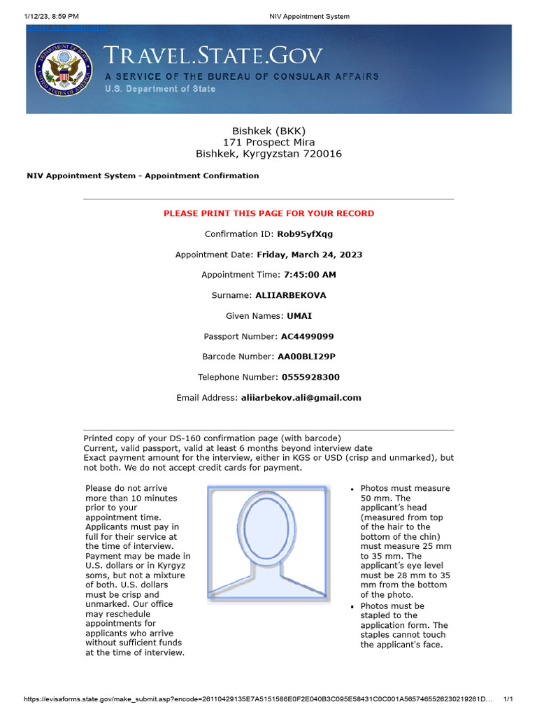 Aliiarbekova Umai Appointment Confirmation | PDF | Access Control | Government And Personhood