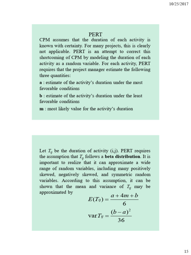 Lecture 20 - PERT | PDF | Estimator | Probability Theory