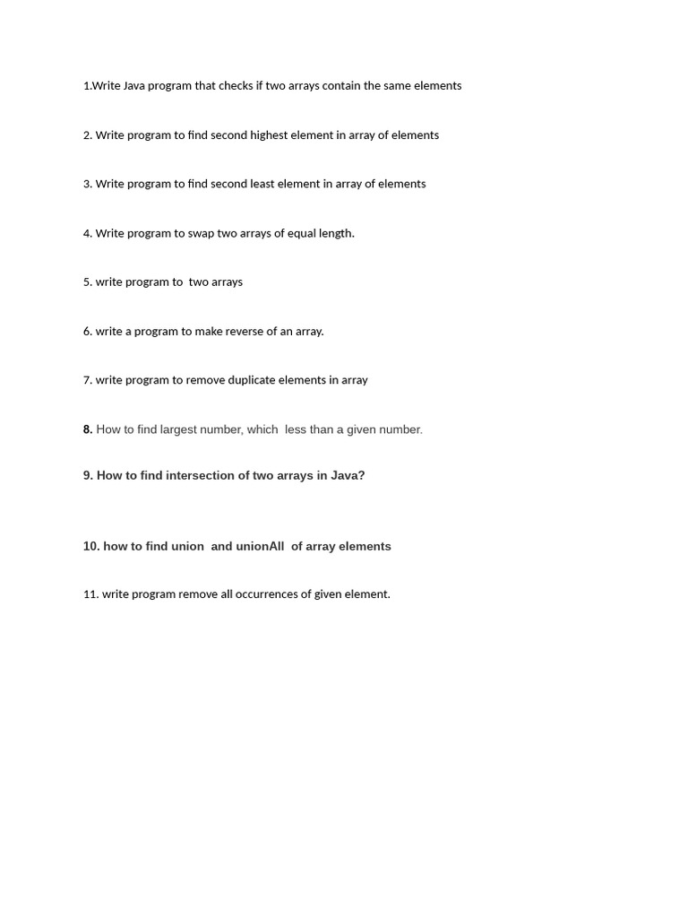 Coding Skills Arrays Questions | PDF Coding Skills Arrays Questions | PDF