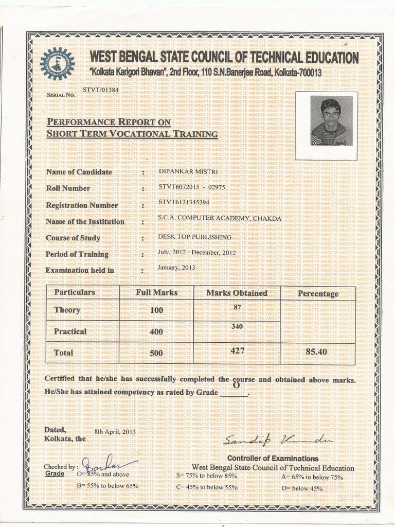 DTP Certificate | PDF