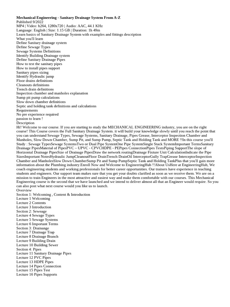 Sanitary Drainage Basics Guide | PDF | Sanitary Sewer | Environmental ...