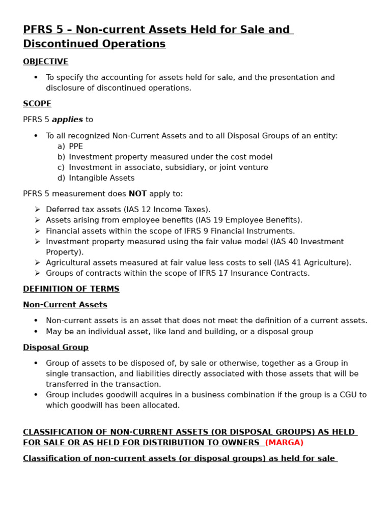PFRS 5 | PDF | Fair Value | International Financial Reporting Standards