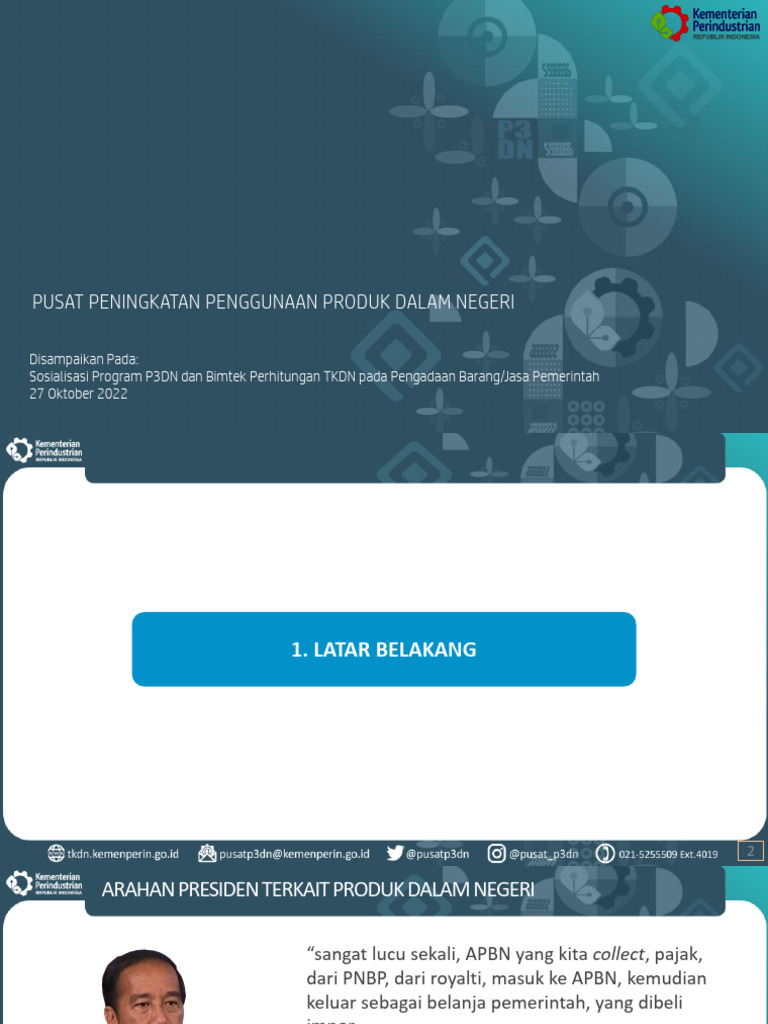 Presentasi P4DN Sosialisasi P3DN Kalimantan Utara 2 | PDF