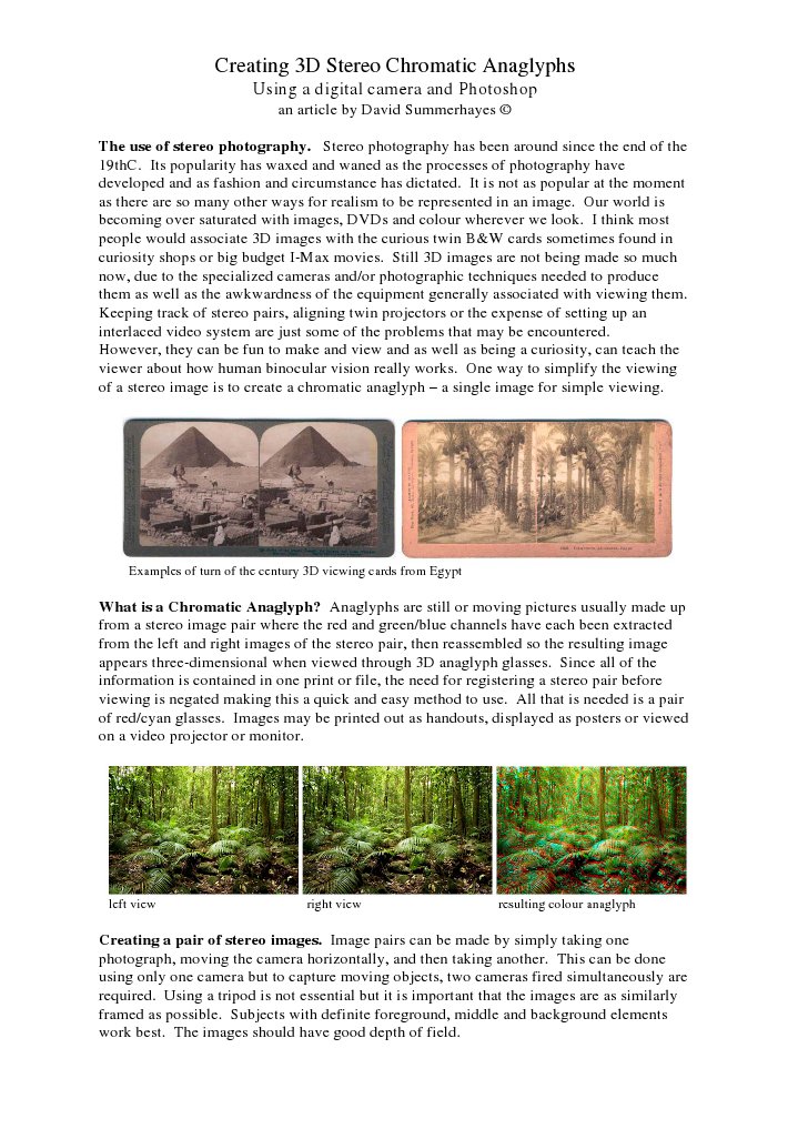 Making 3d Anaglyphs Pdf