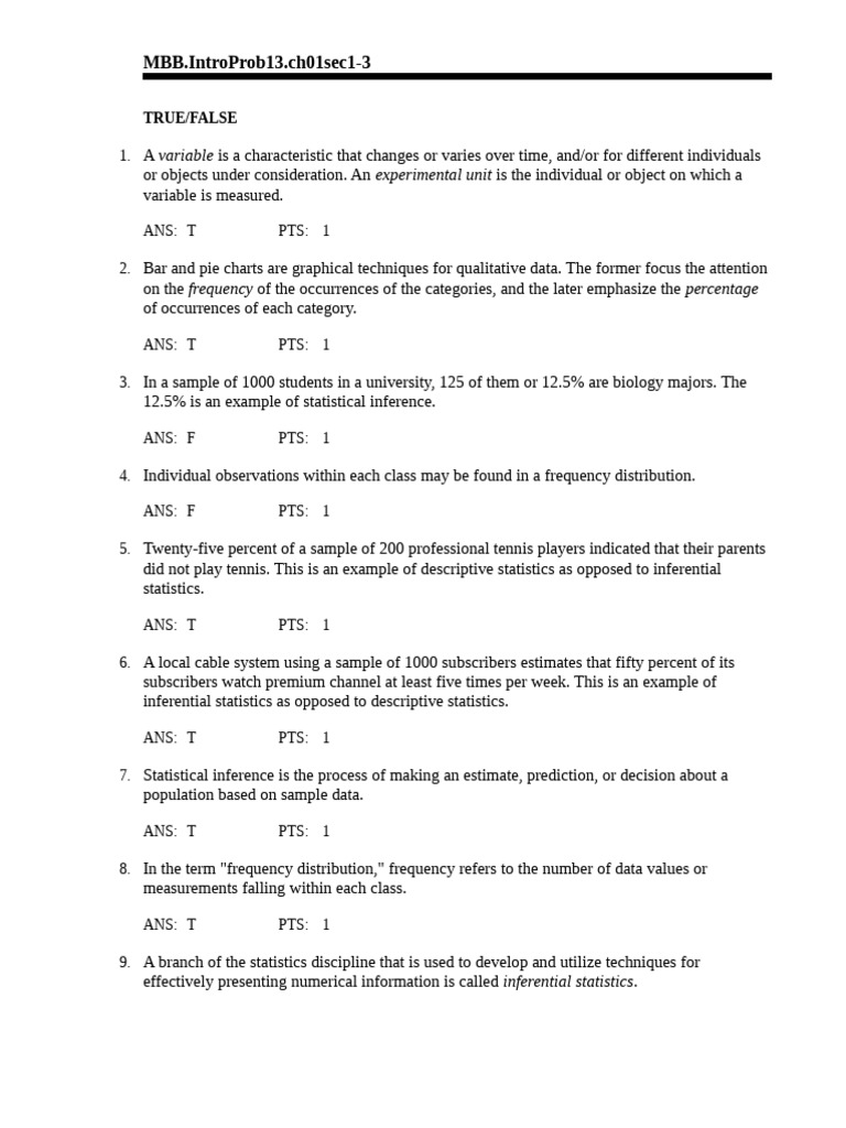 Test Bank For Introduction To Probability and Statistics 14th Edition ...