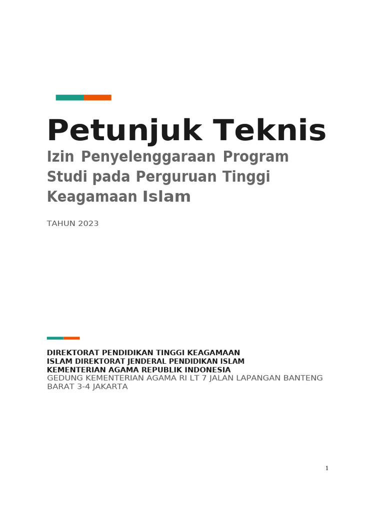 Juknis - Prodi Baru - PTKI - 2023 | PDF