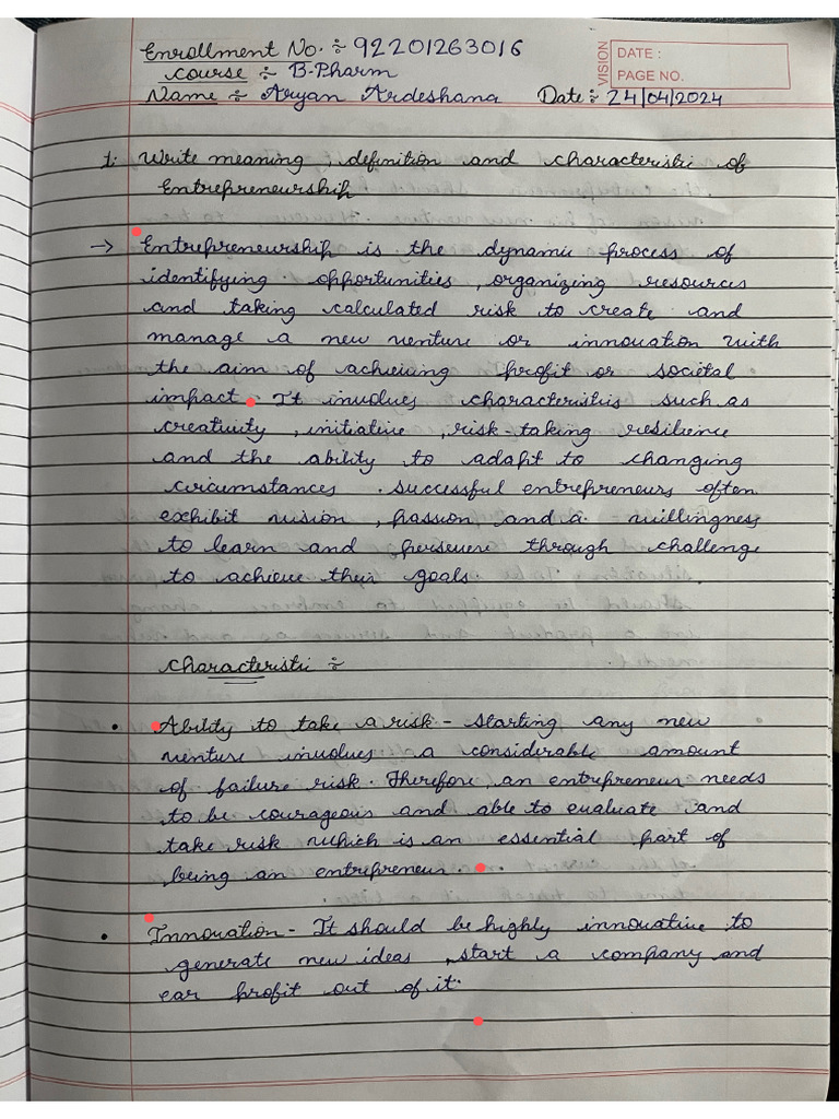 Entrepreneurship Question Answer | PDF